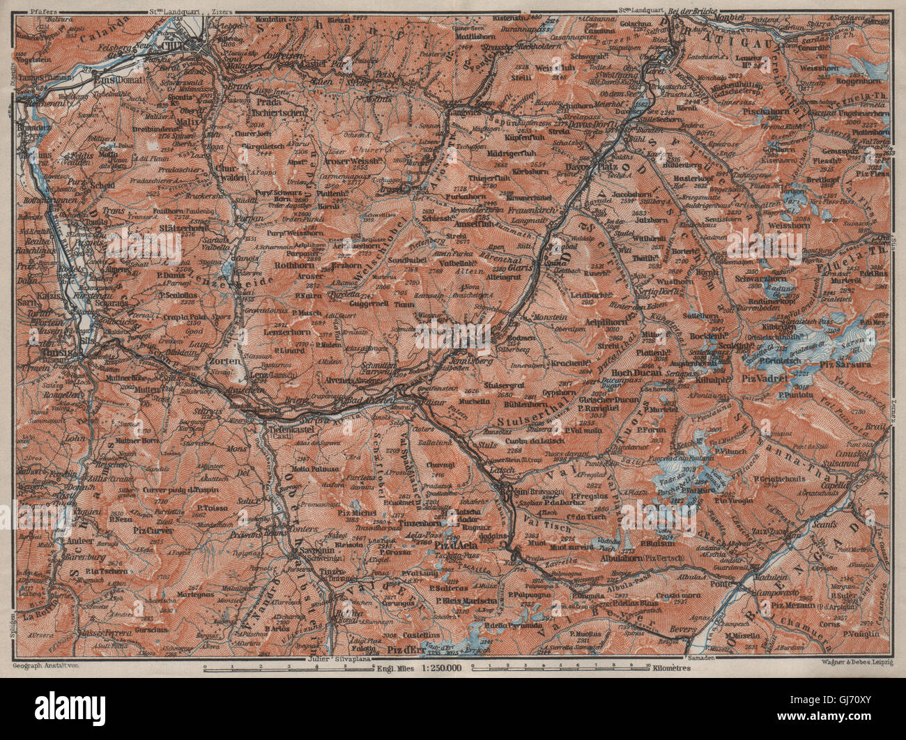 Graubunden map hi-res stock photography and images - Alamy