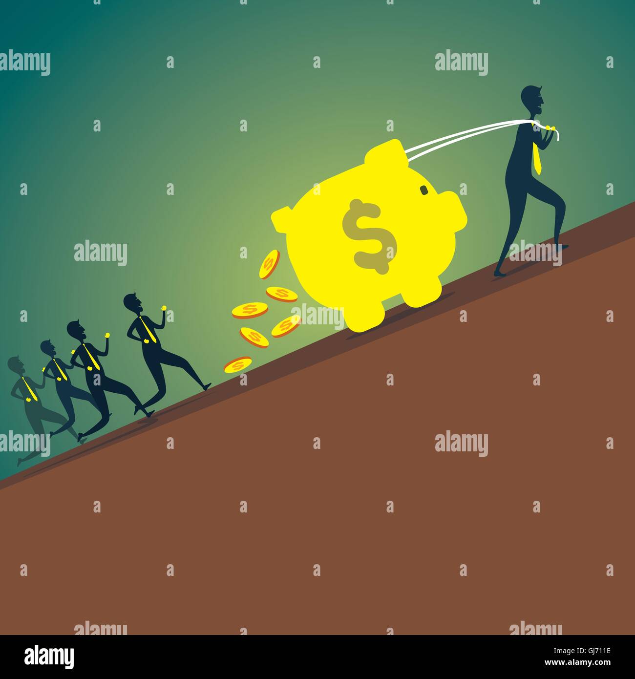 men move saving money to bank concept vector Stock Vector Image & Art ...