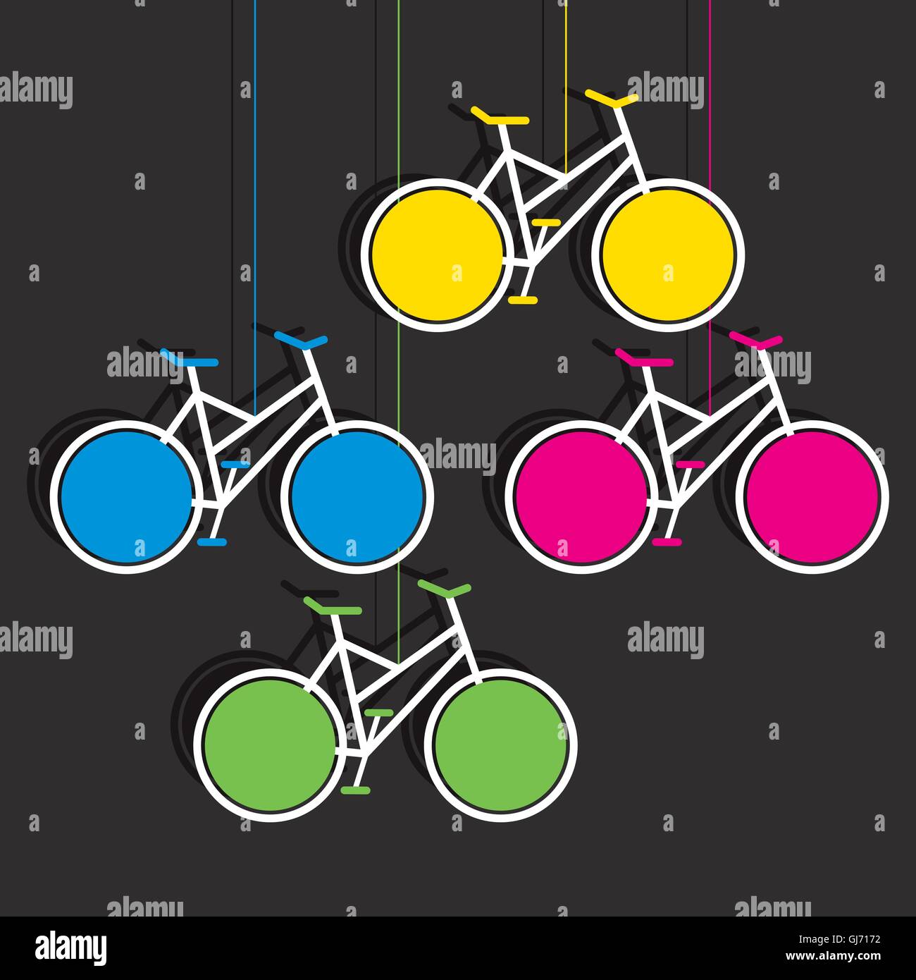 colorful bicycle hang info-graphics design vector Stock Vector Image ...