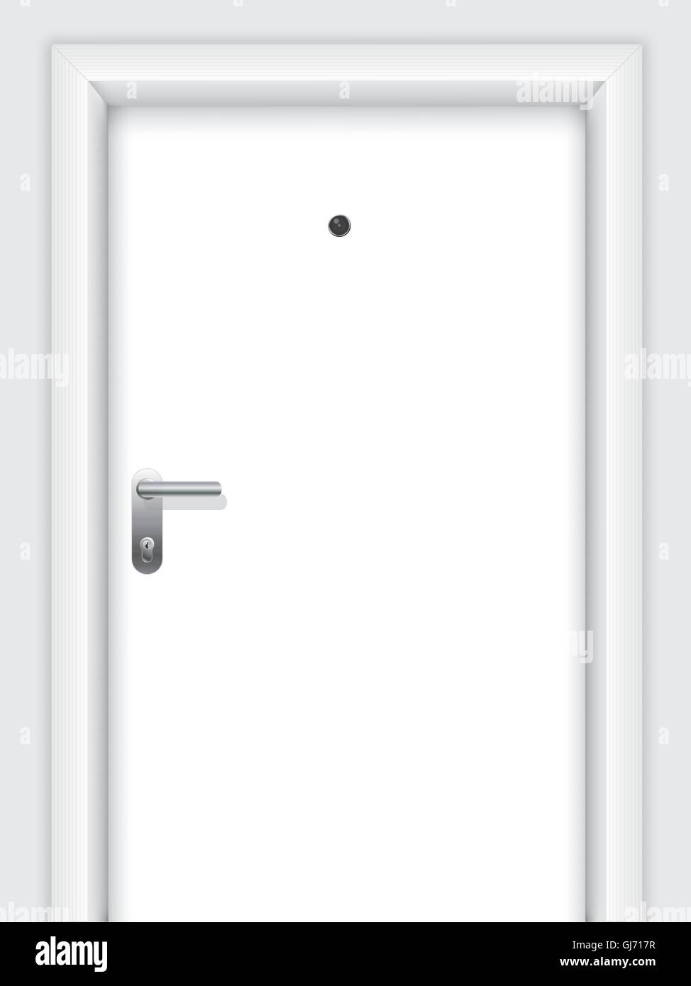 Door with handle, lock and viewer Stock Vector Image & Art - Alamy