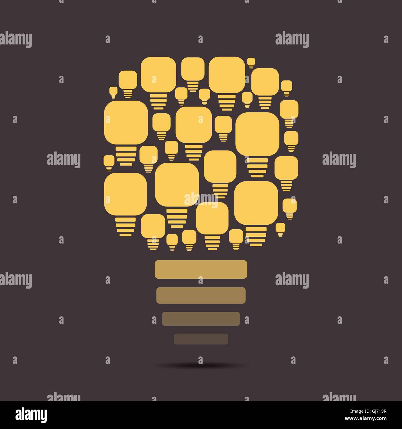 creative retro yellow glow bulb stock vector Stock Vector Image & Art ...