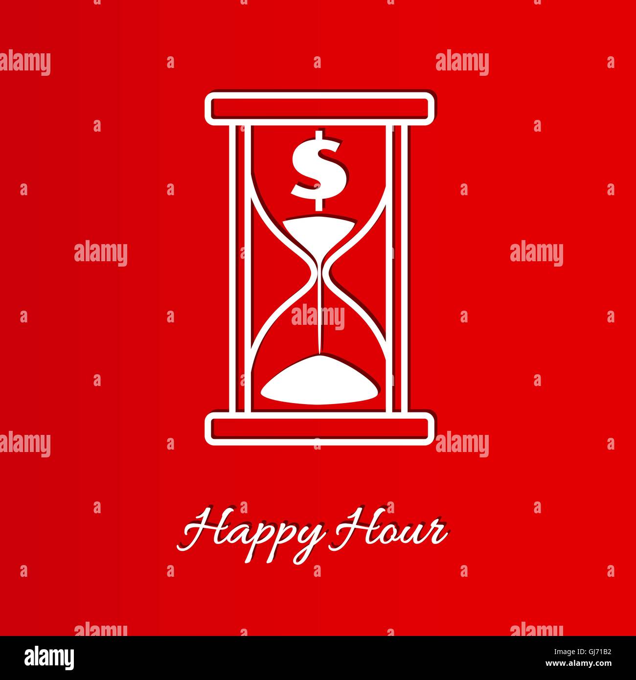 happy hour background with sandglass Stock Vector Image & Art - Alamy