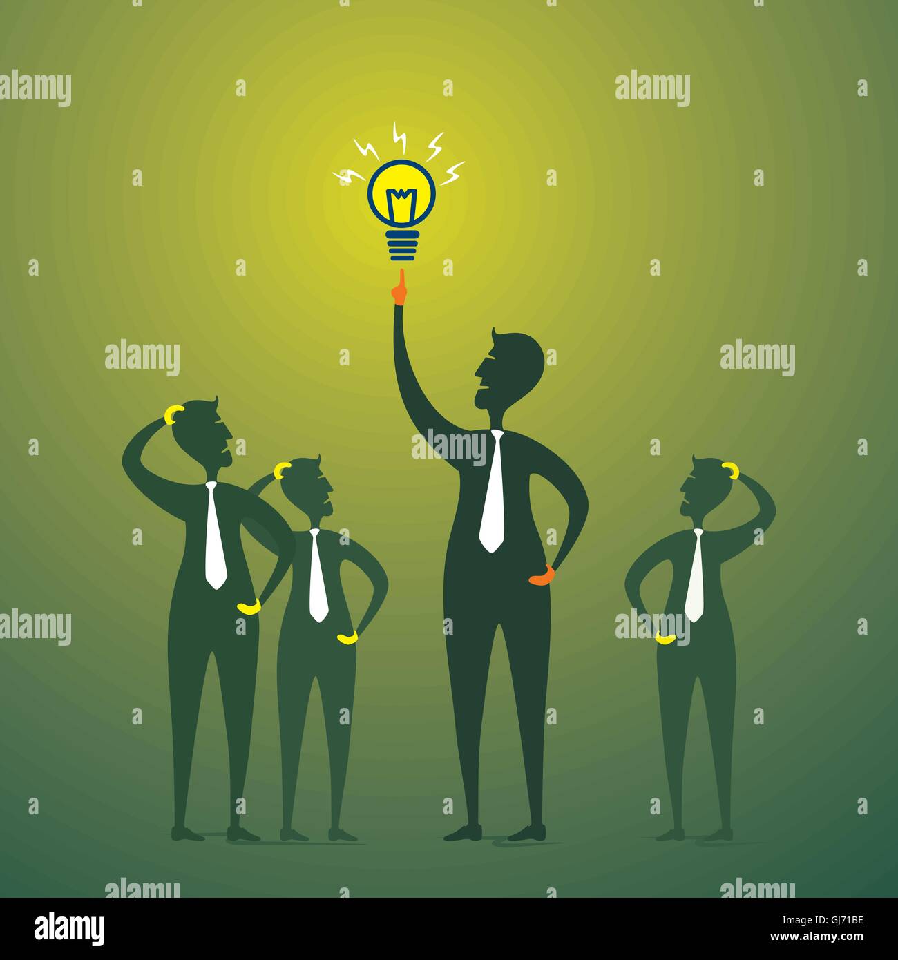 men with new idea or bulb other will be thinking concept vector Stock ...