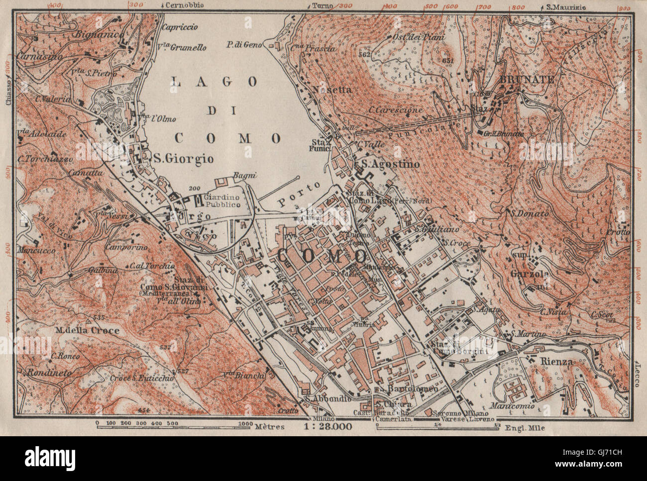 Vintage map of como italy hi-res stock photography and images - Alamy