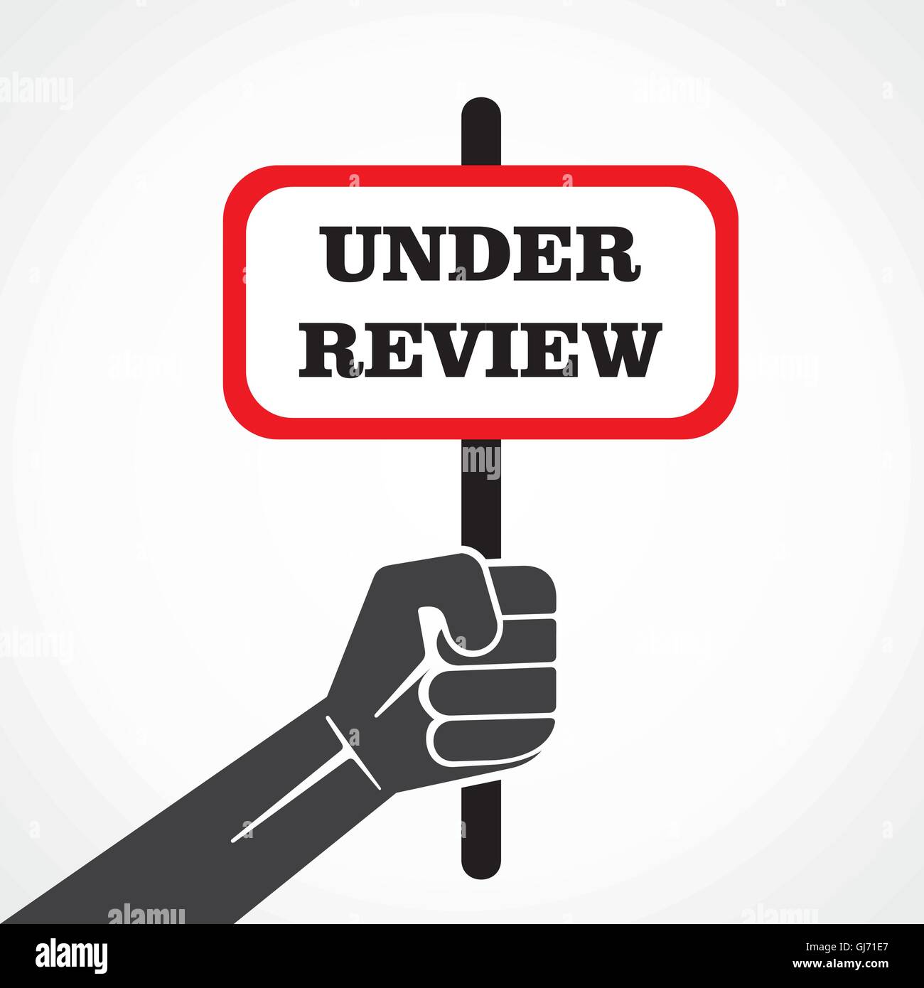 under review word banner hold in hand stock vector Stock Vector Image ...