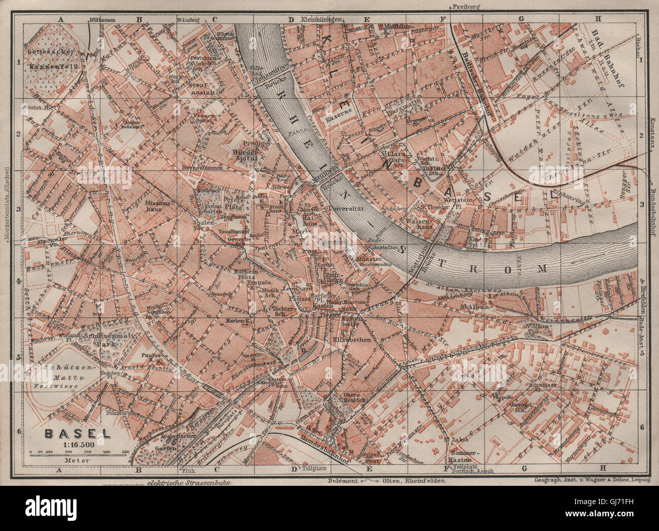 Vintage map of basel hi-res stock photography and images - Alamy