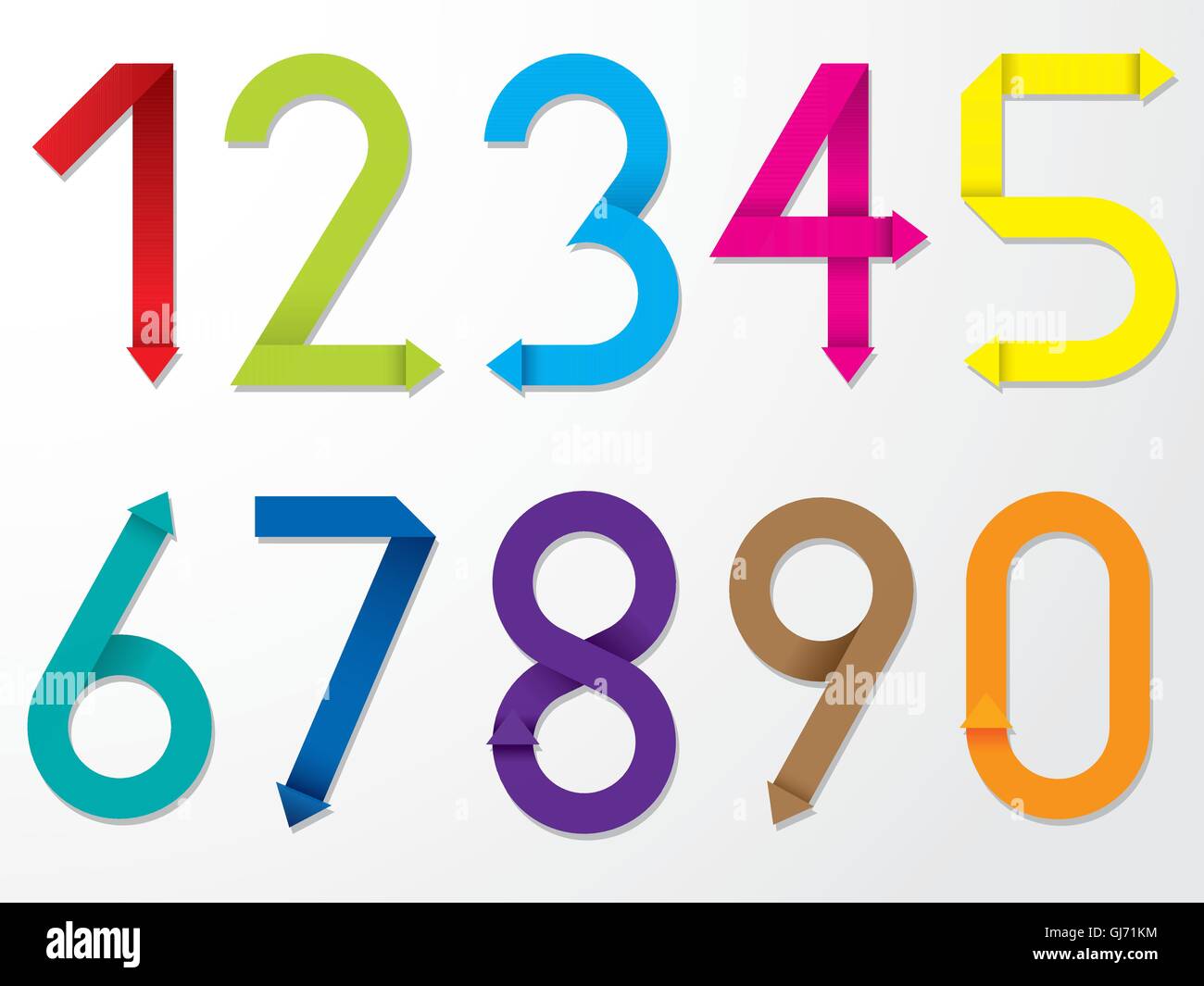 Colol origami number set Stock Vector Image & Art - Alamy