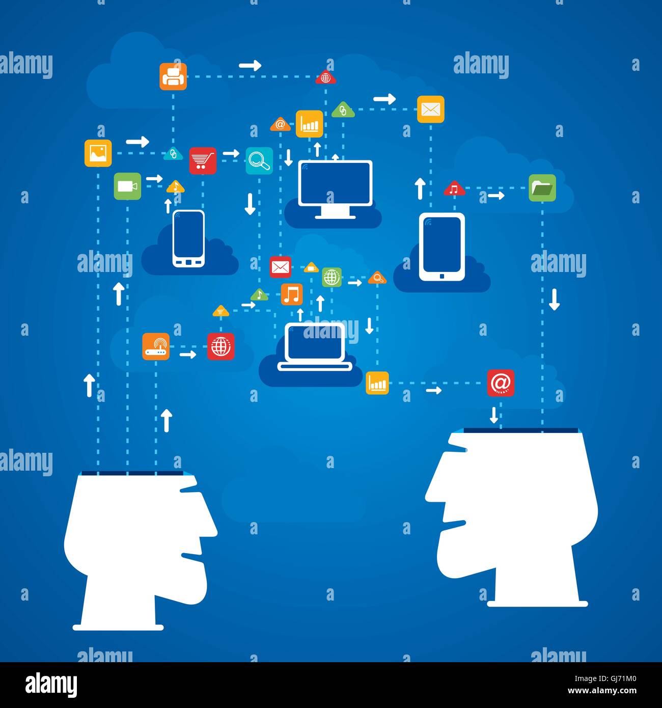 social media network connect to every device concept vector Stock ...
