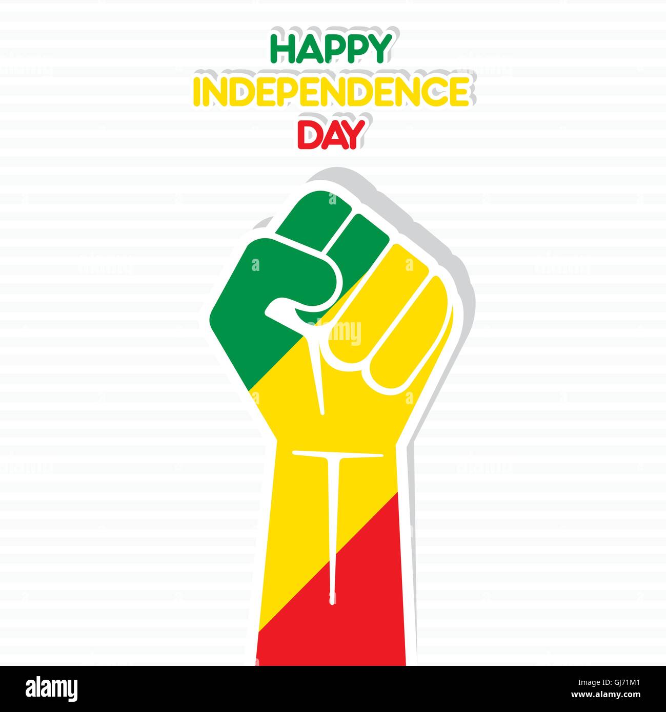 Independence Day Flag of the Republic of Congo hand design vector Stock ...