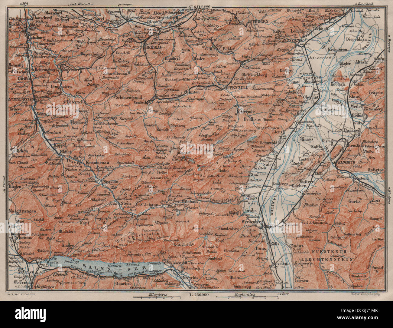 APPENZELL CANTON. Wildhaus Unterwasser St. Gallen Trogen Walensee, 1911 ...
