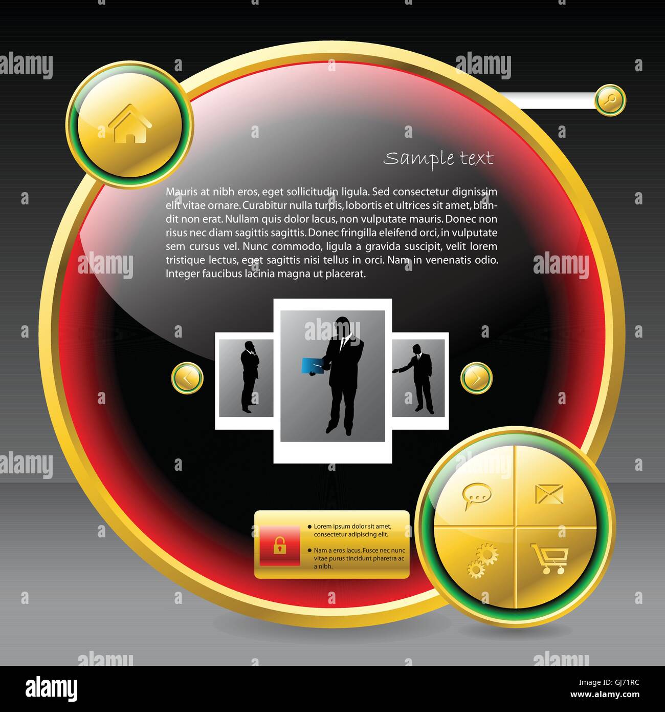 Shiny button shaped website template design Stock Vector Image & Art ...