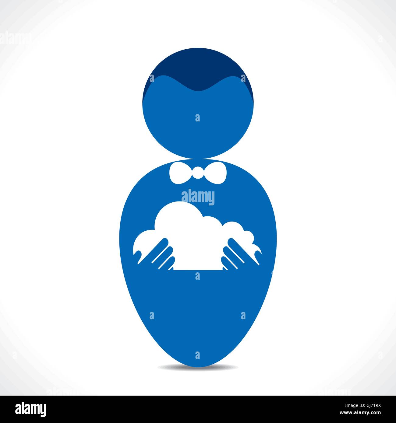 cloud shape banner in hand vector Stock Vector Image & Art - Alamy