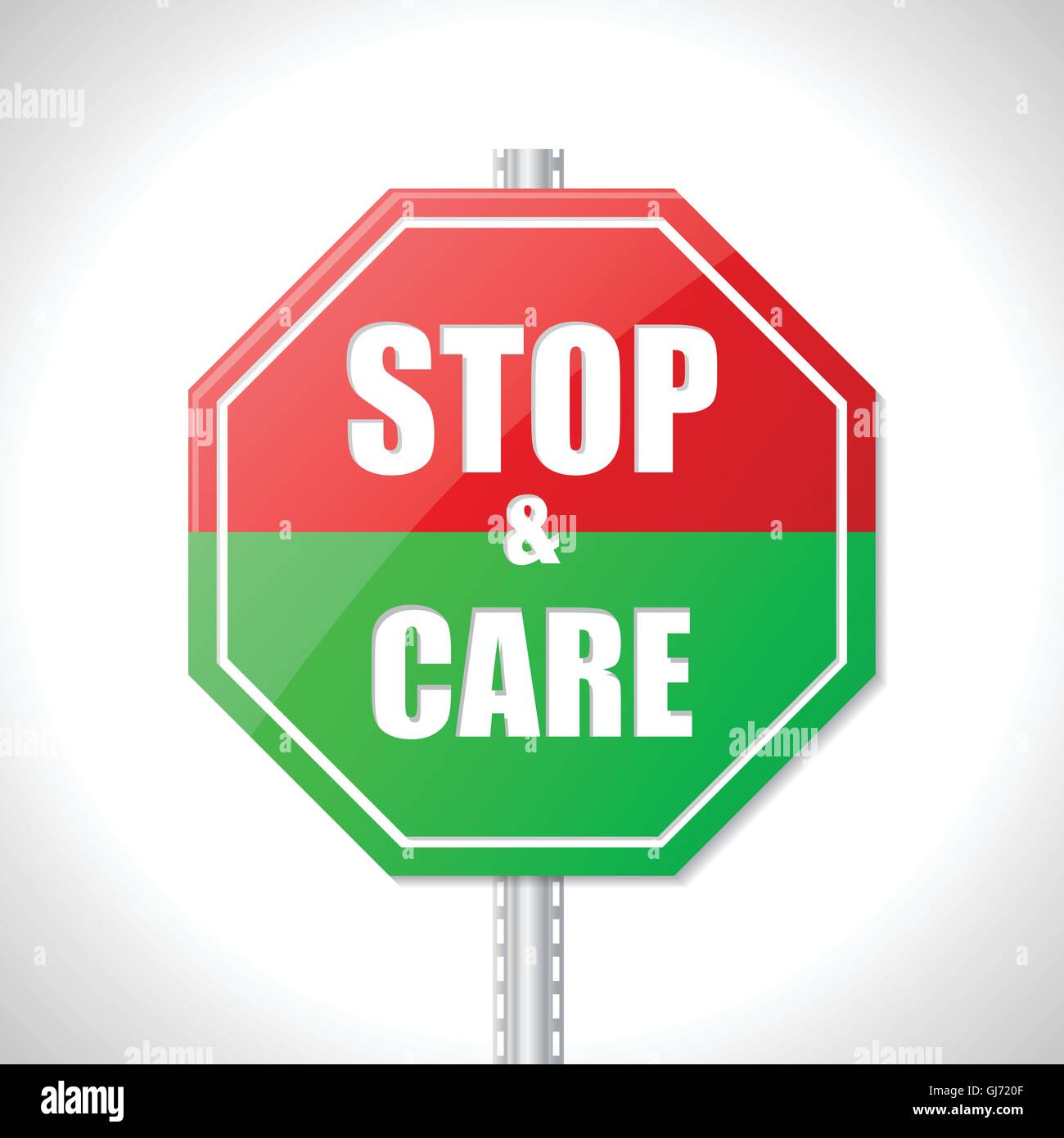 Stop and care traffic sign Stock Vector Image & Art - Alamy