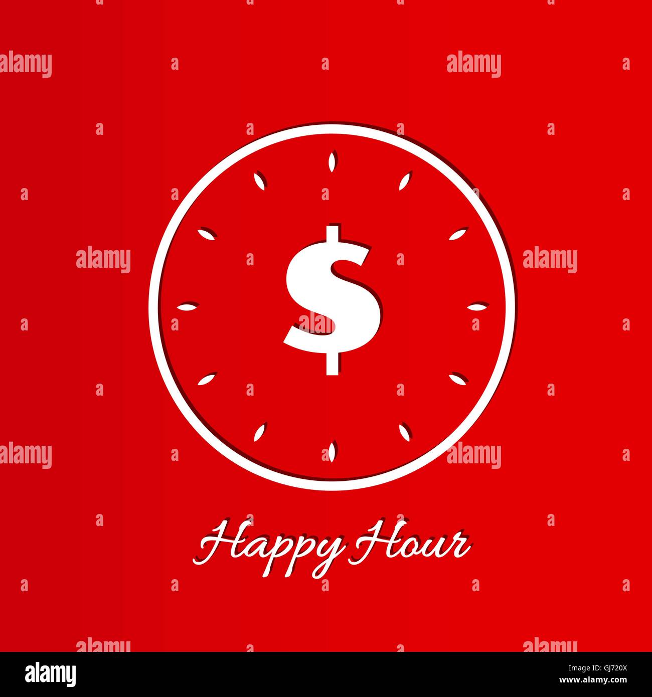 happy hour background with clock Stock Vector Image & Art - Alamy