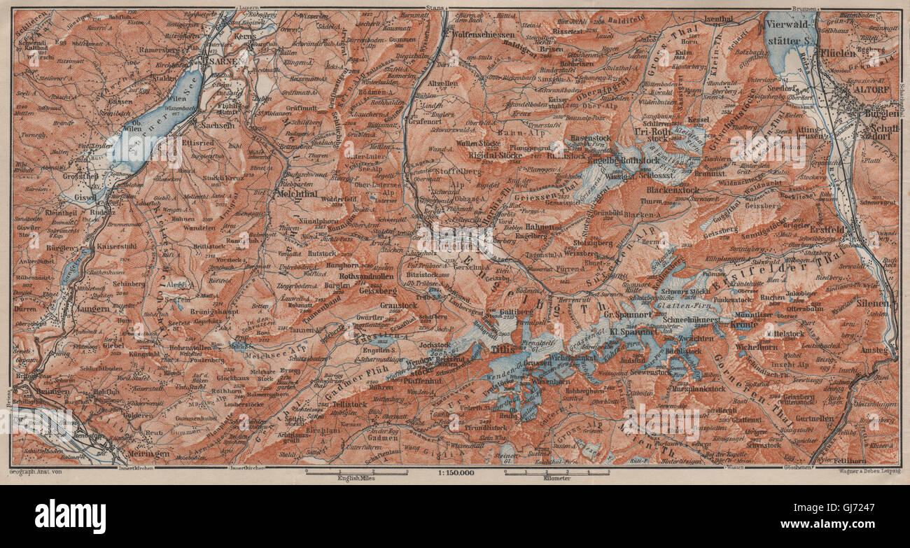 ENGELBERG ENVIRONS. Uri/Urner Alps Titlis Blackenstock Sarnen Altorf ...