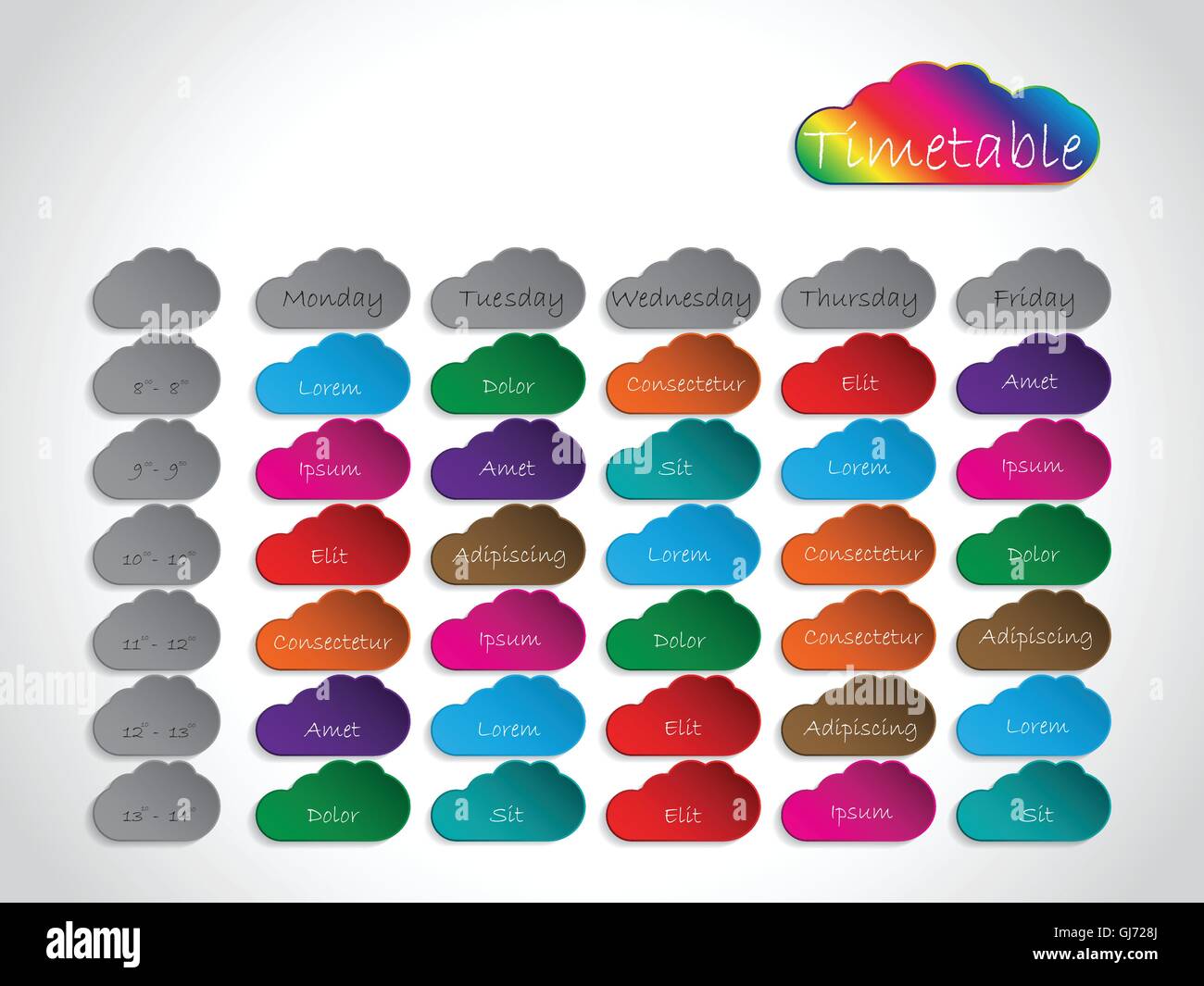 Timetable background design with color clouds Stock Vector Image & Art ...
