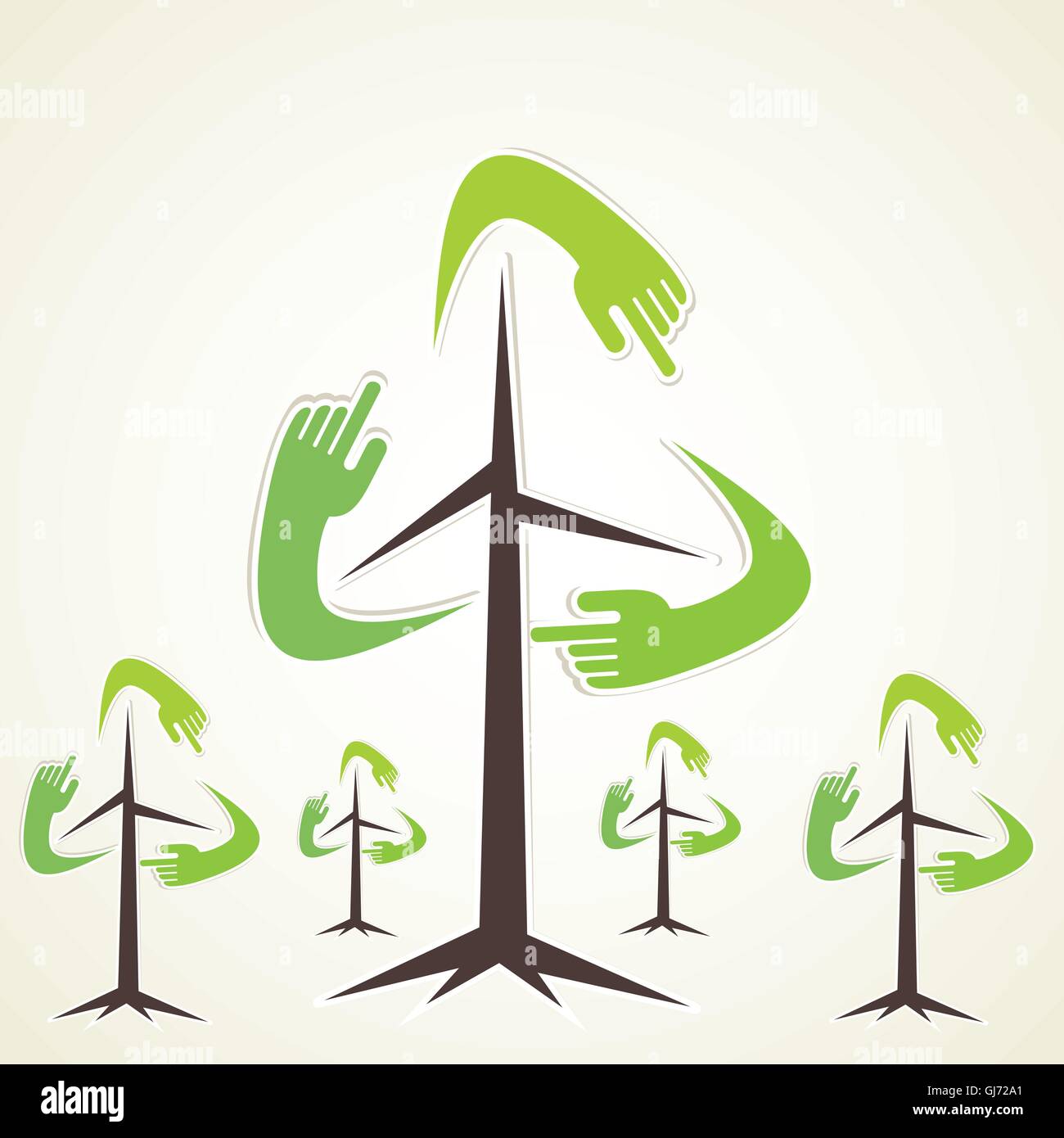 creative hand recycle tree vector Stock Vector Image & Art - Alamy
