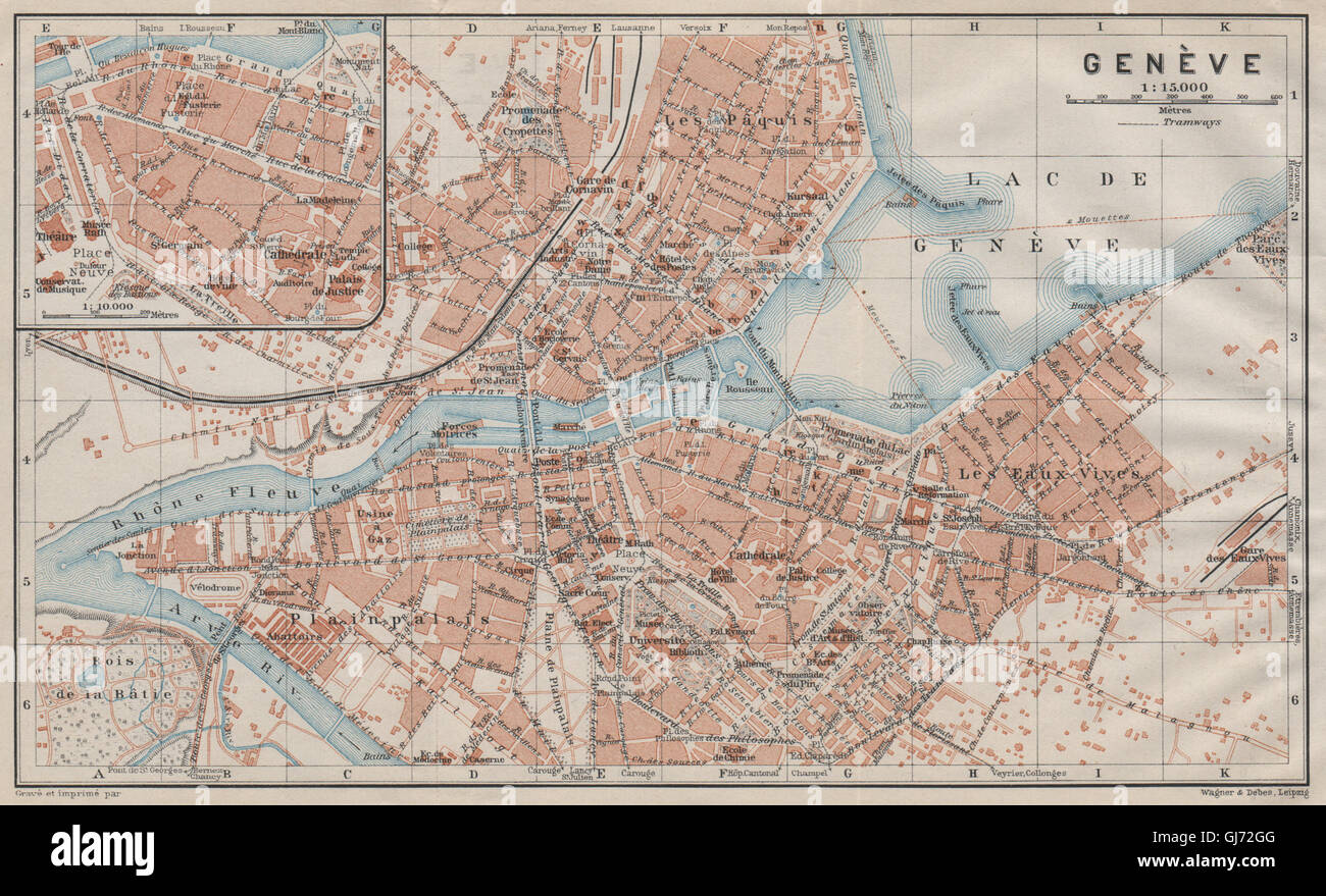 Geneva city map hi-res stock photography and images - Alamy