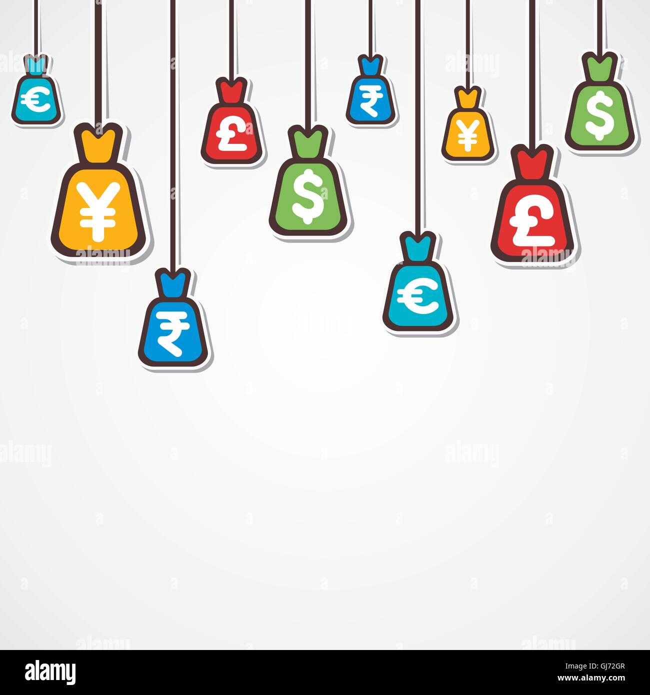 different country currency bag background vector Stock Vector Image ...