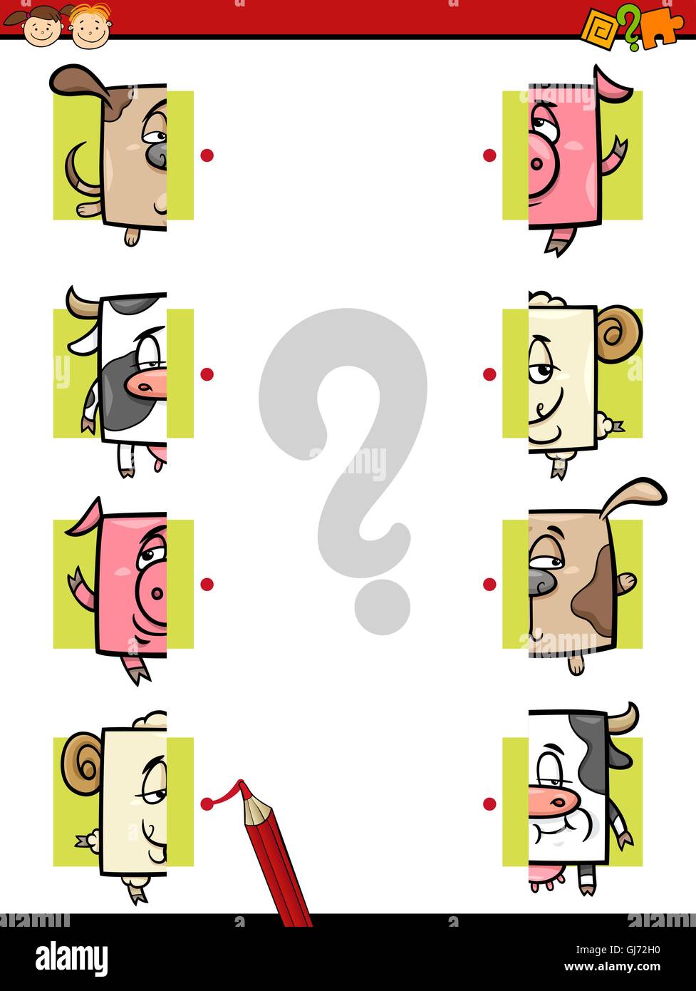 education halves game cartoon Stock Vector Image & Art - Alamy