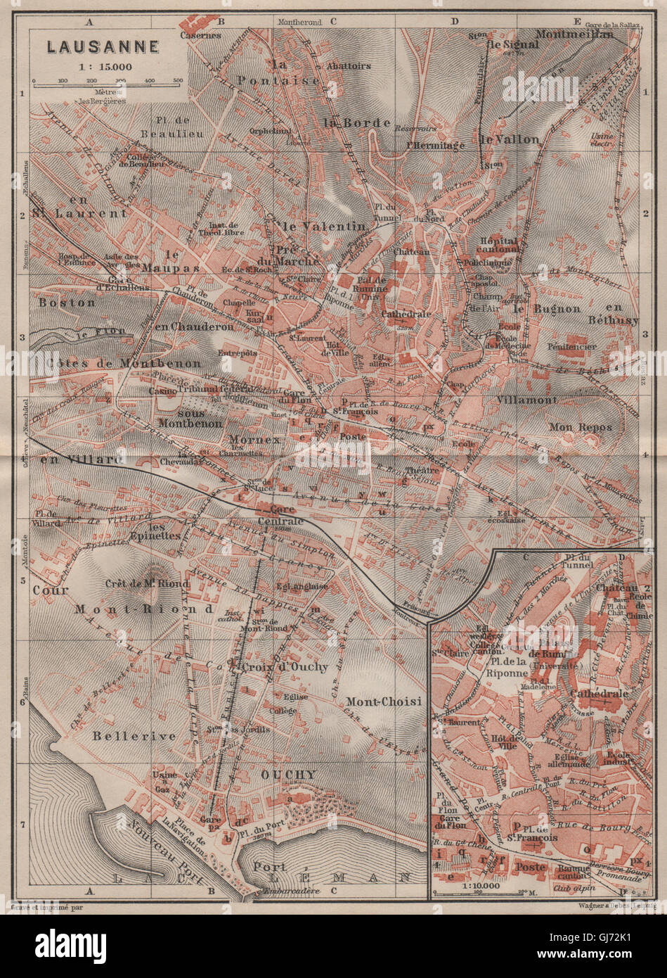 Lausanne map hi-res stock photography and images - Alamy