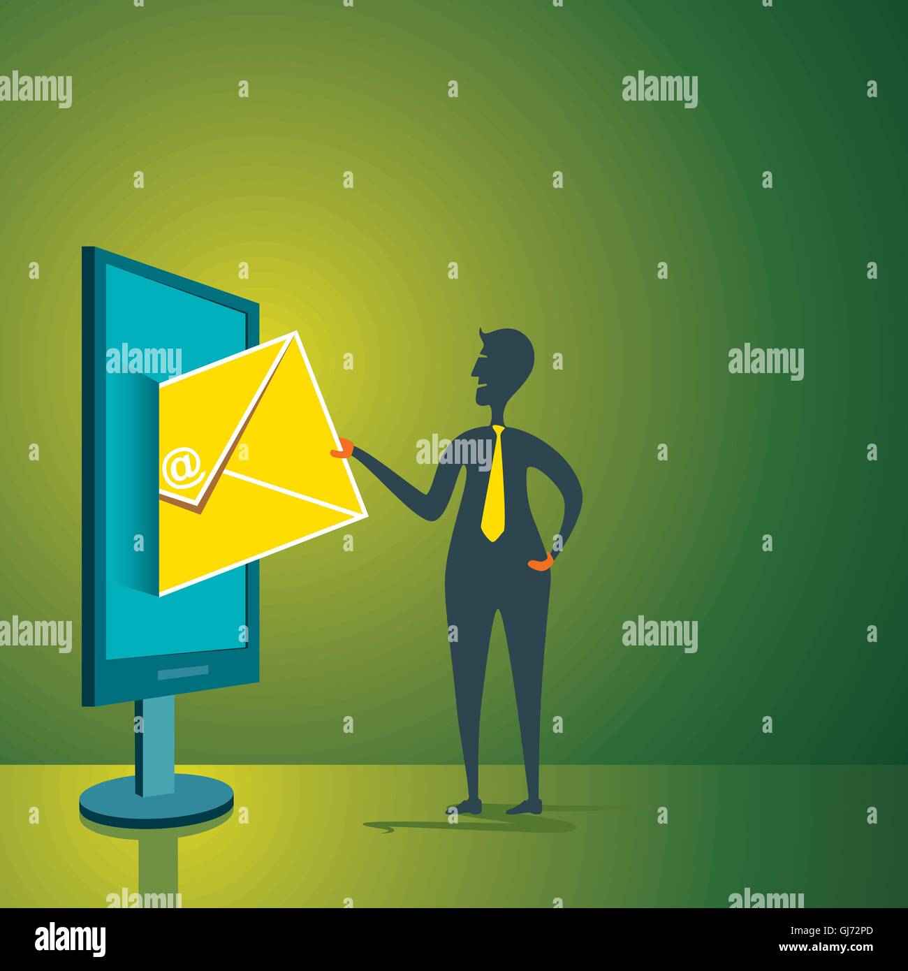 Envelope computer keyboard concept email Stock Vector Images - Alamy