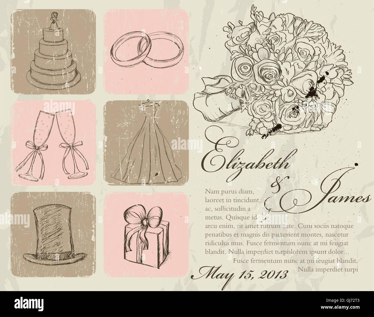 Vintage wedding poster Stock Vector Image & Art - Alamy