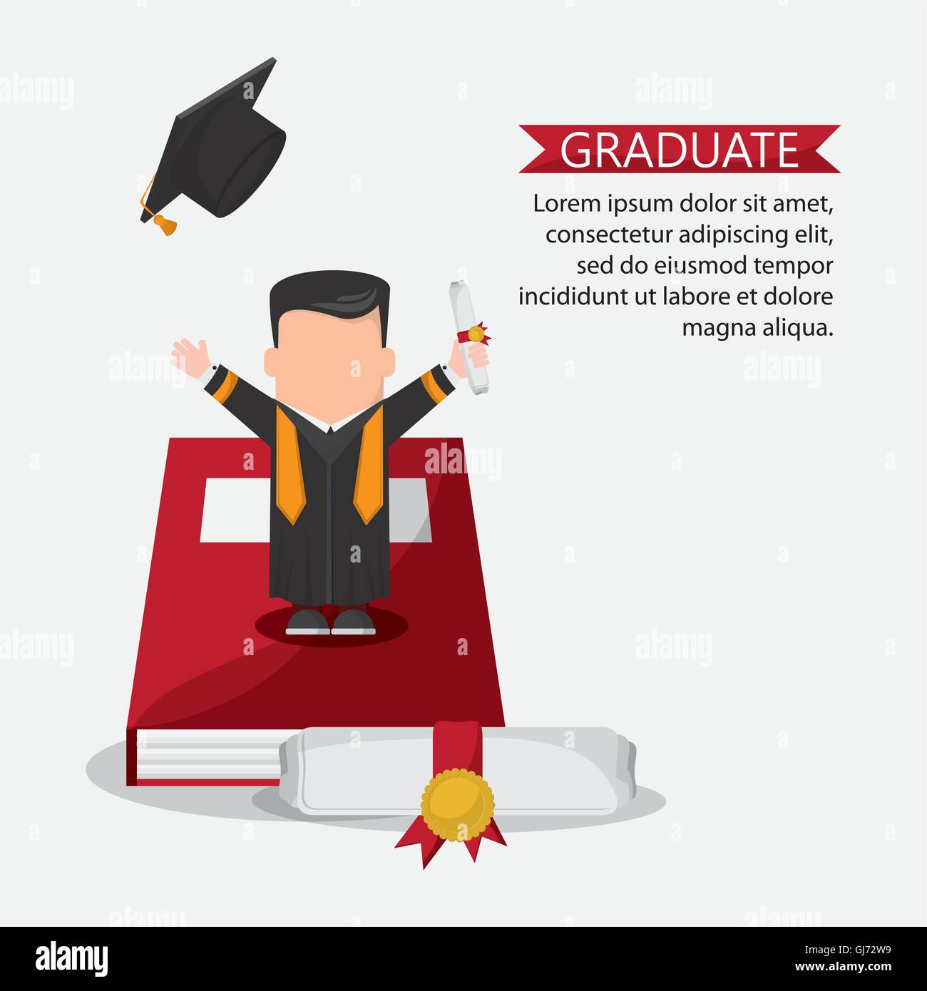 cartoon boy graduate icon Stock Vector Image & Art - Alamy