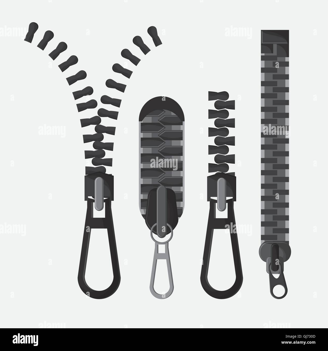 Zip zipper cloth metal teeth icon set Stock Vector Image & Art - Alamy