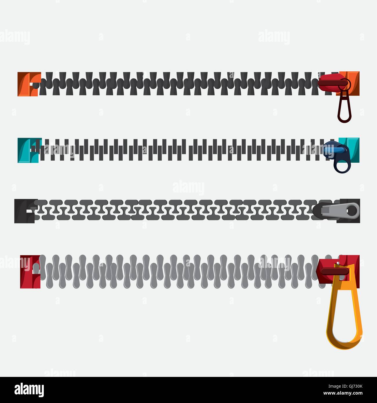 Zip zipper cloth metal teeth icon set Stock Vector Image & Art - Alamy