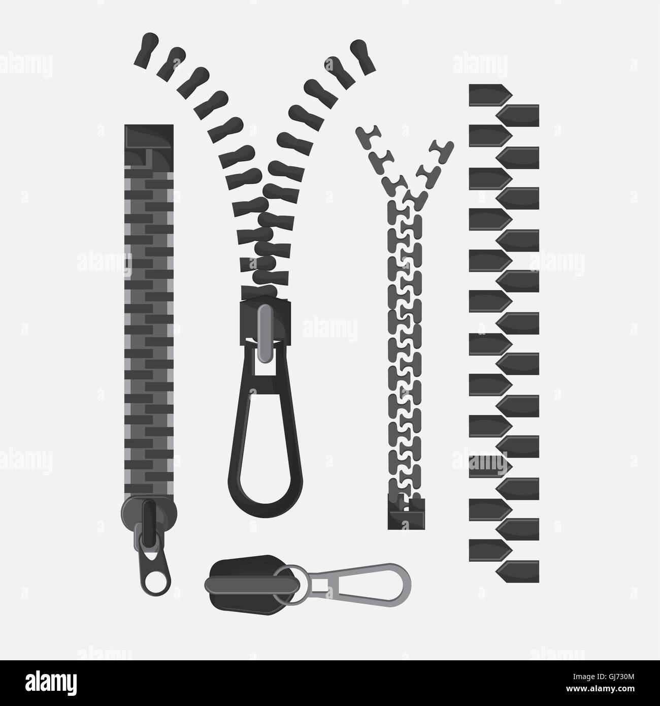 Zip zipper cloth metal teeth icon set Stock Vector Image & Art - Alamy