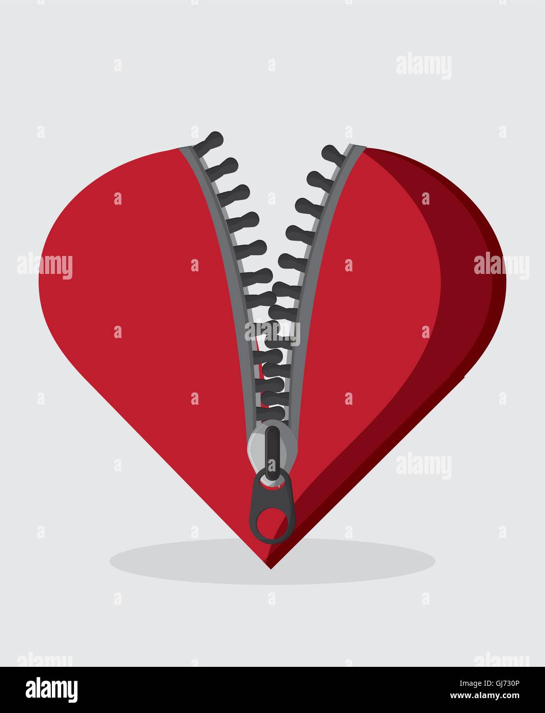 Zip zipper heart cloth metal teeth icon Stock Vector Image & Art - Alamy