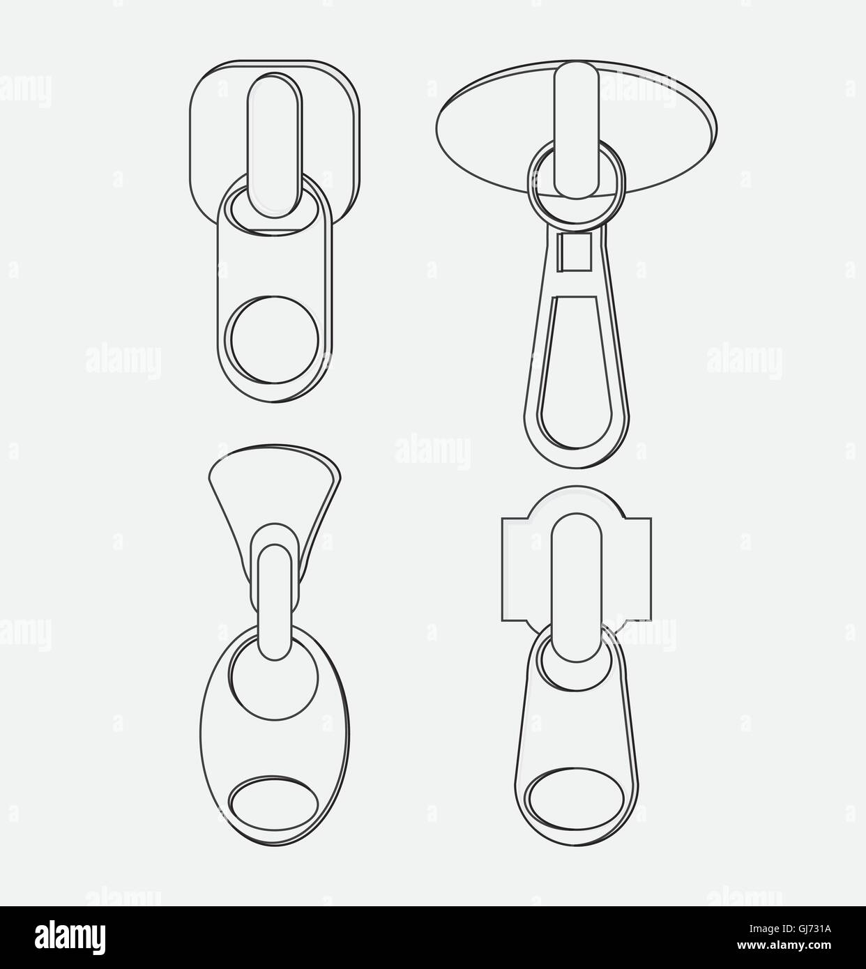 Zip zipper cloth metal teeth icon set Stock Vector Image & Art - Alamy