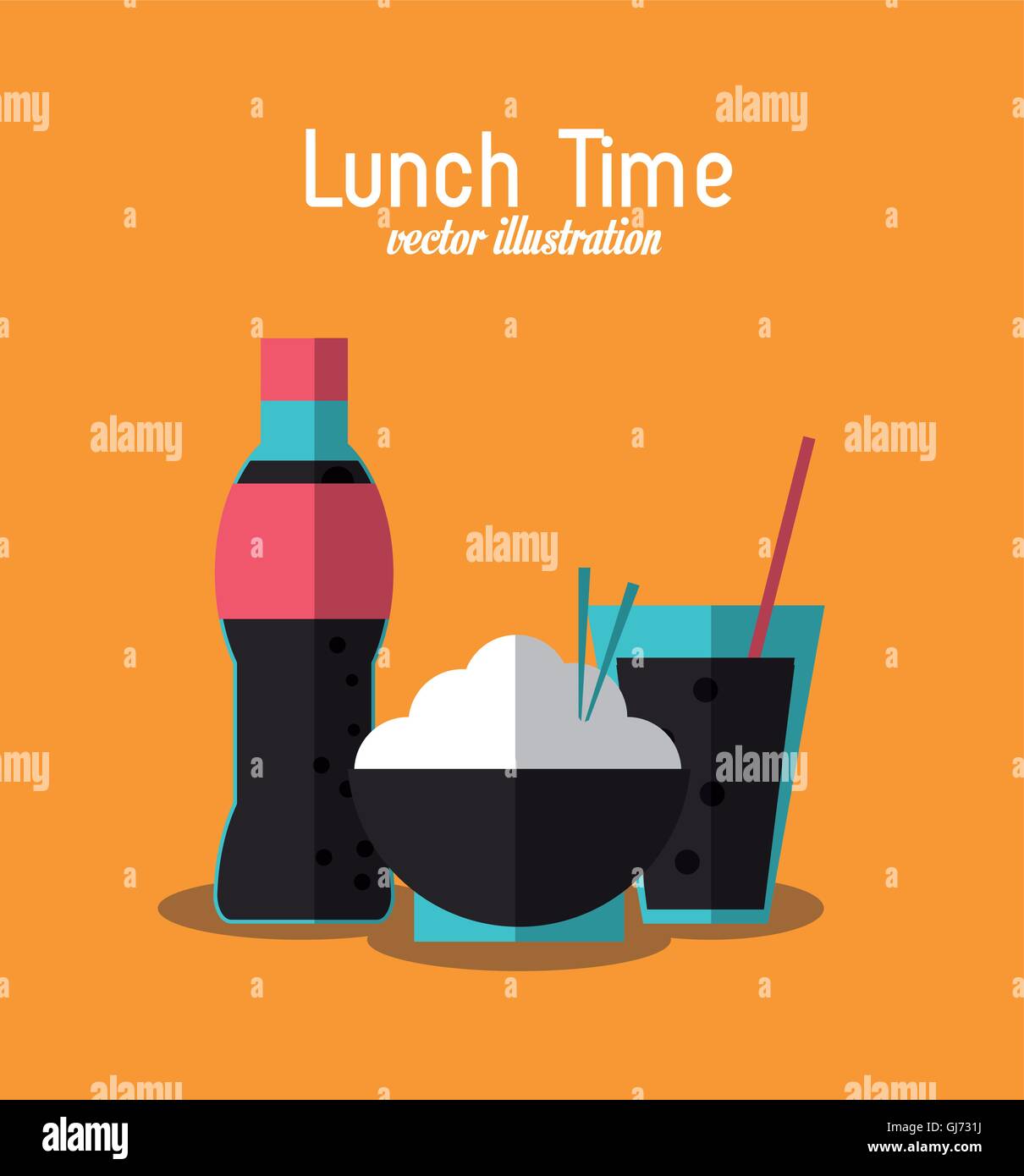 soda rice coke lunch time menu icon, vector Stock Vector Image & Art ...