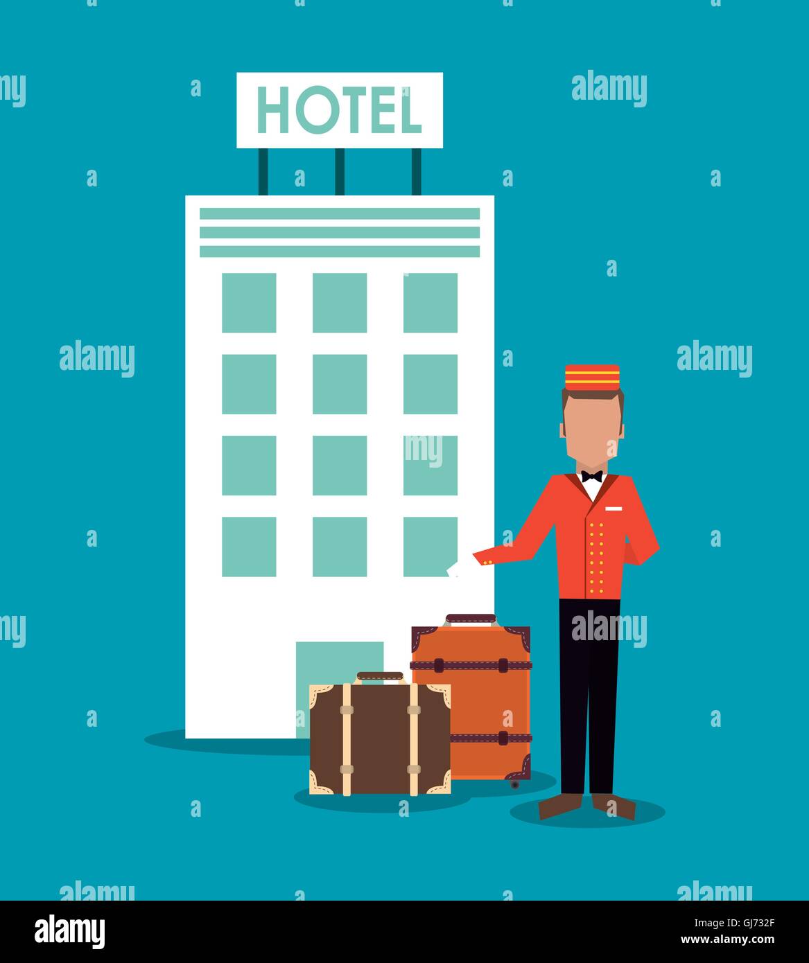 bellboy baggage hotel service icon, vector Stock Vector Image & Art - Alamy