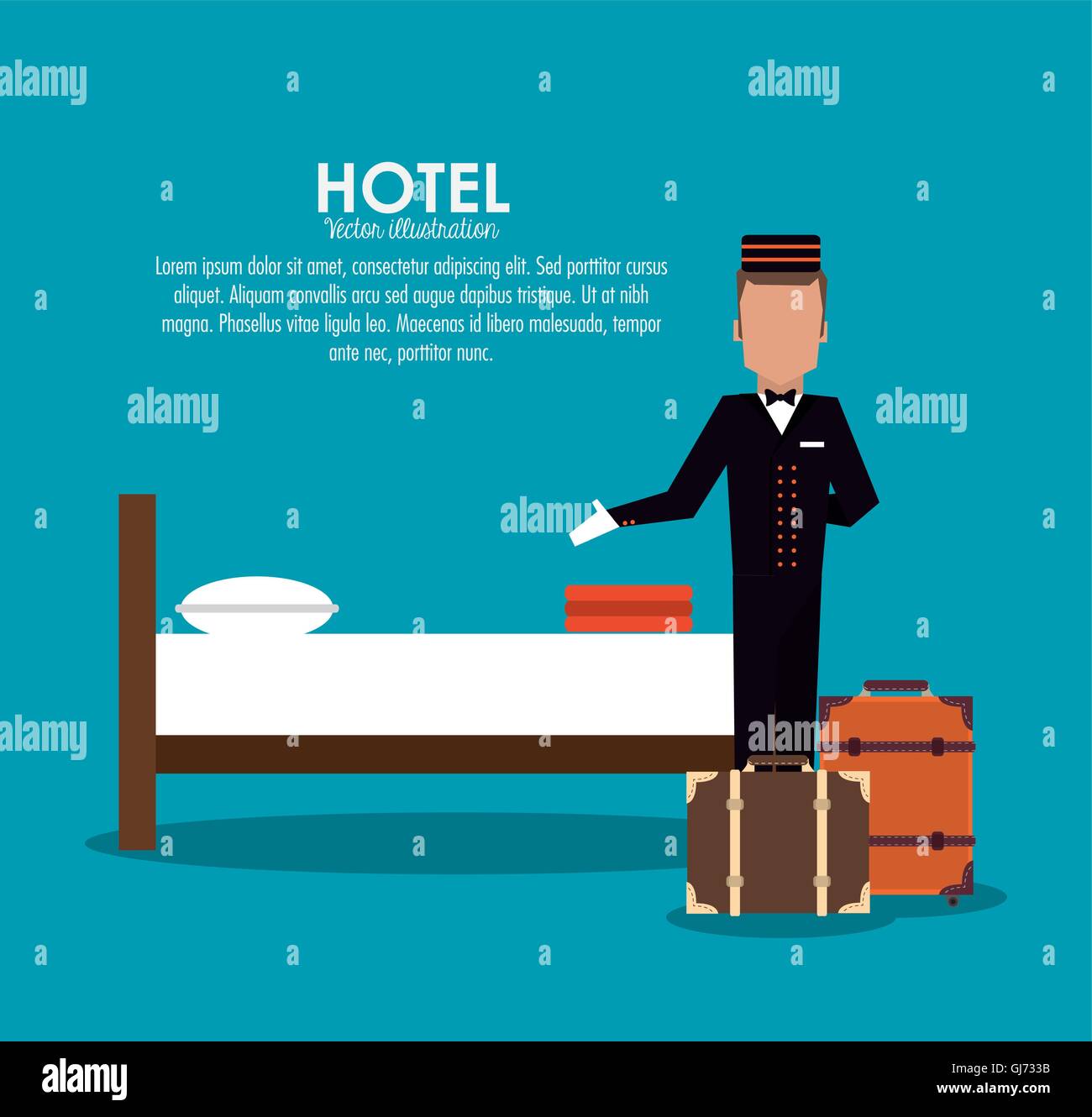 bellboy bed room hotel service icon, vector Stock Vector Image & Art ...