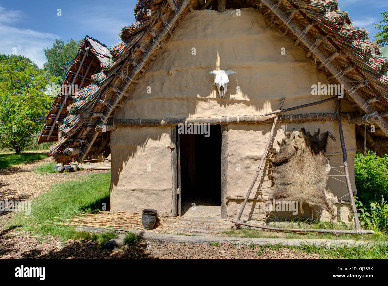 Settlement Taubried in Federseemuseum, Bad Buchau, Upper Swabia, Baden ...
