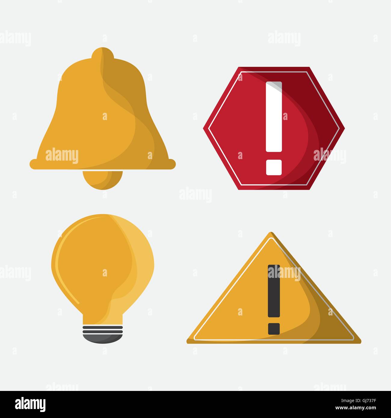 bulb bell sign alert mail communication icon Stock Vector Image & Art ...