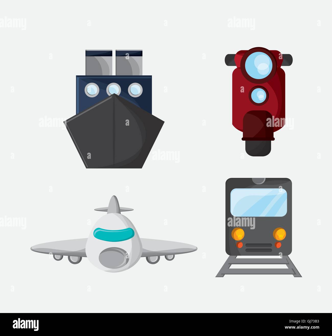 Train ship motorcycle airplane icon, vector Stock Vector Image & Art ...
