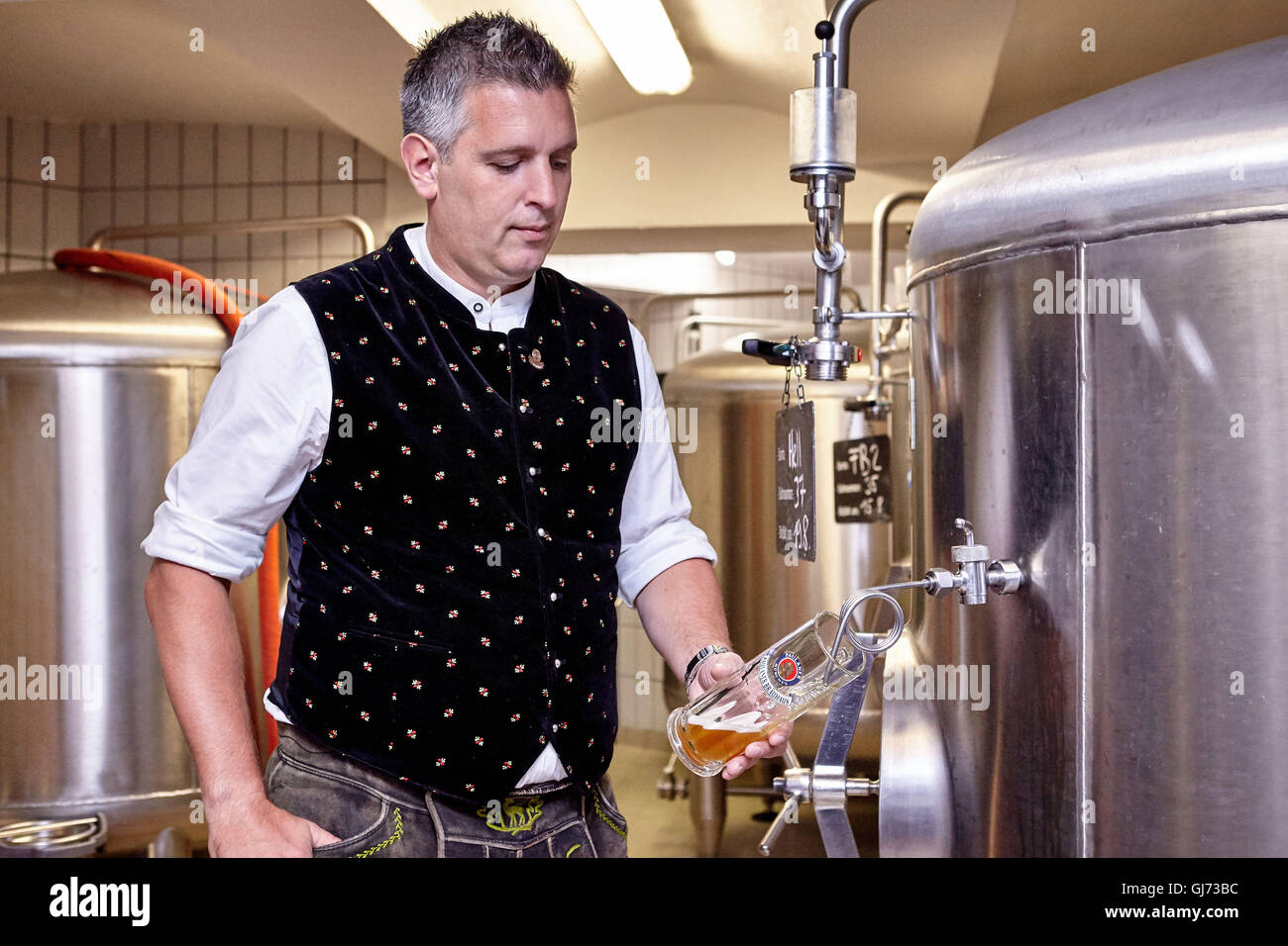 Brewery, master brewer Stock Photo - Alamy