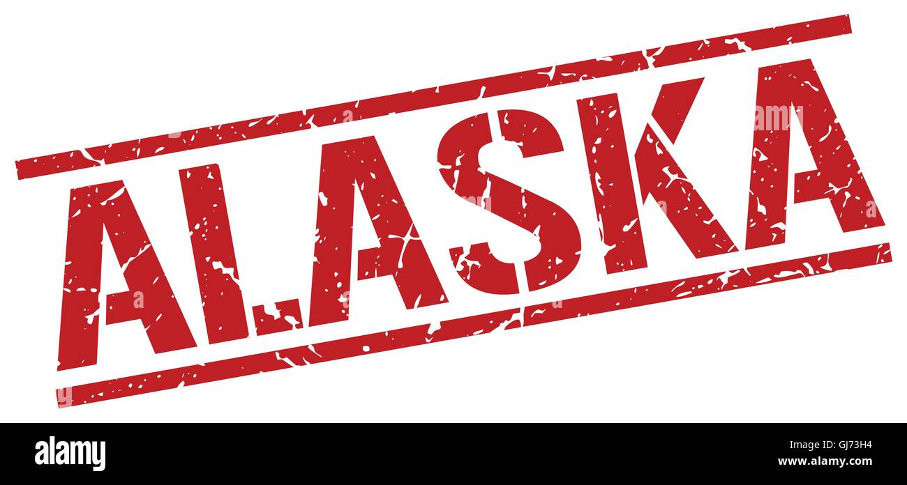 Alaska red square stamp Stock Vector Image & Art - Alamy