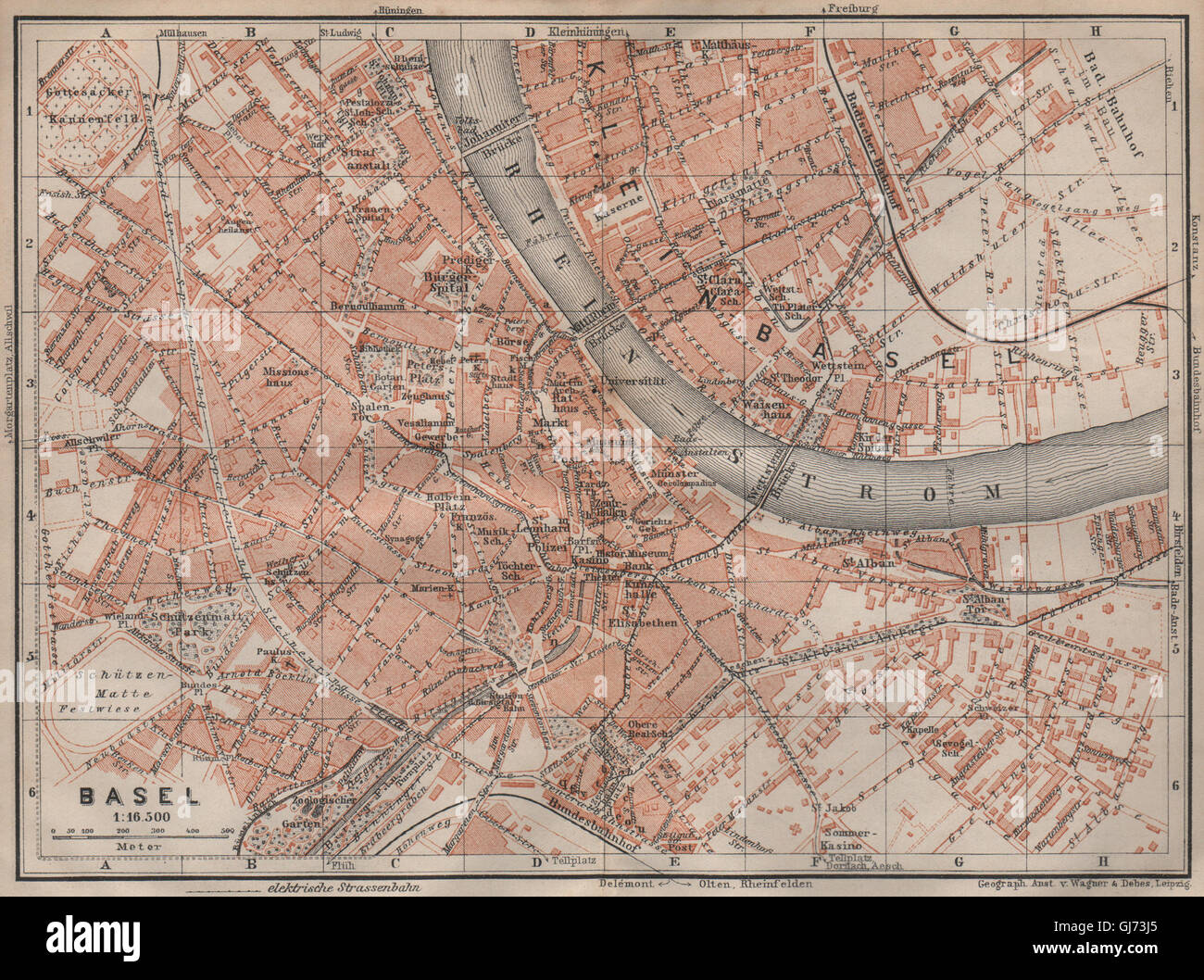 BÂLE BASEL. Basle. town city stadtplan. Switzerland Suisse Schweiz ...