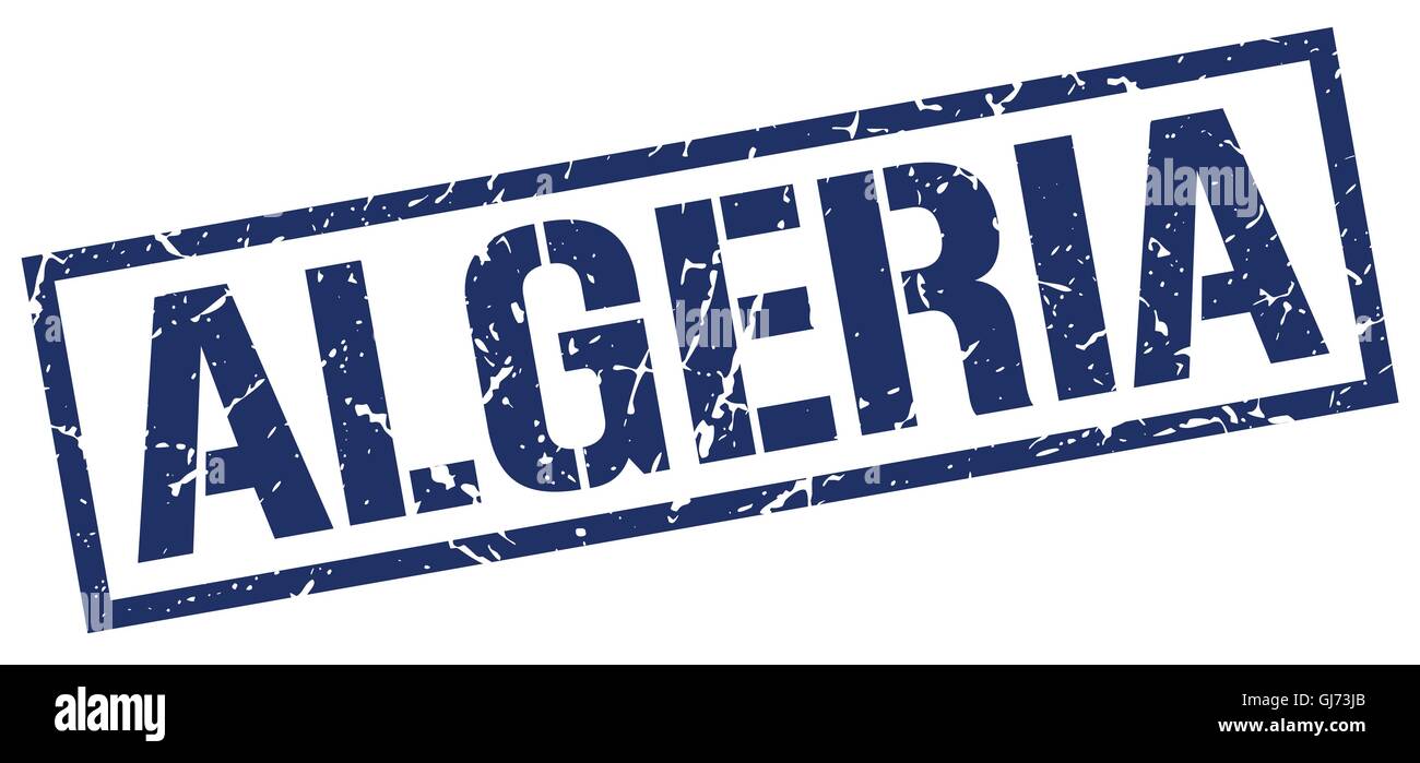 Algeria blue square stamp Stock Vector Image & Art - Alamy
