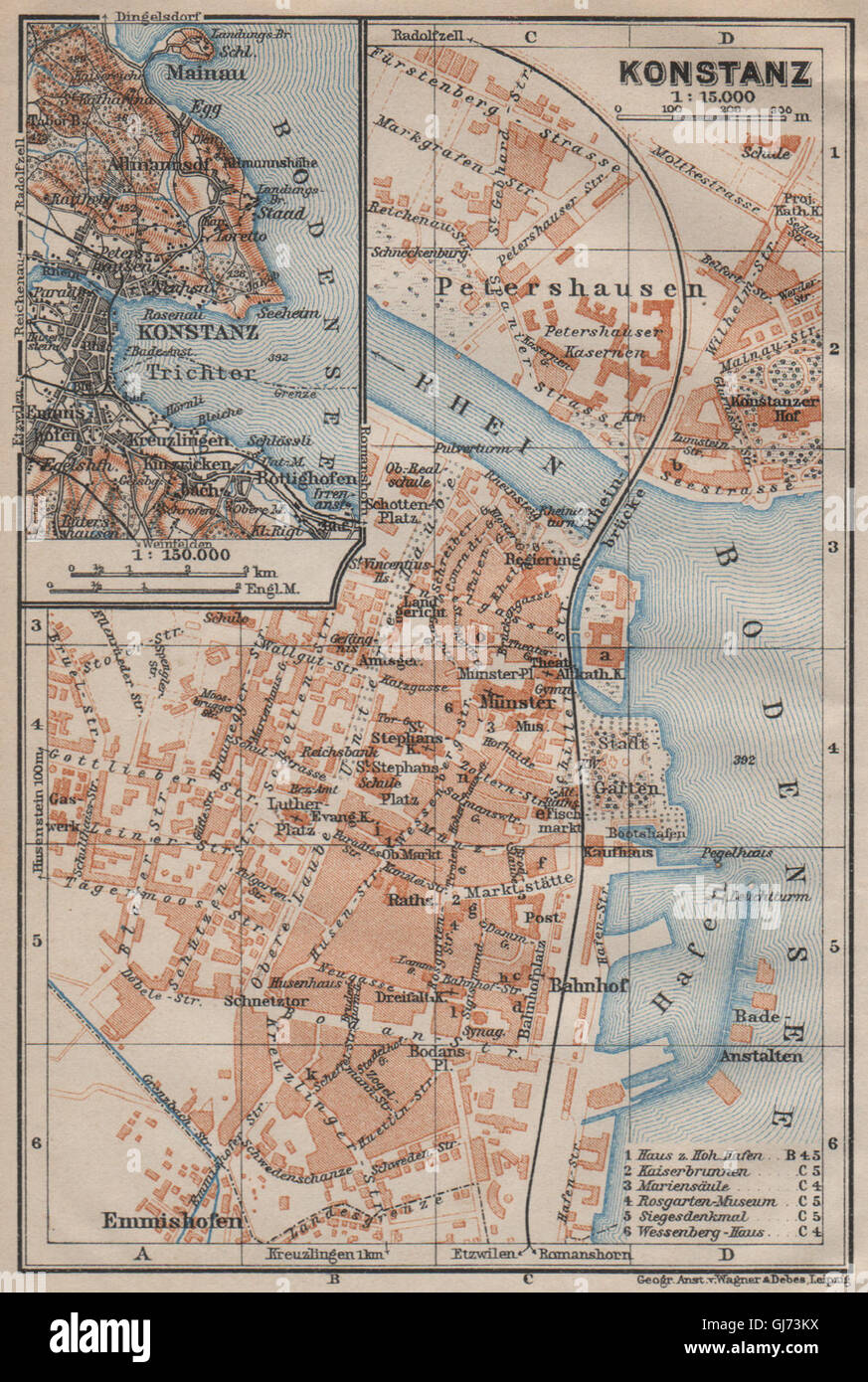 Konstanz city map hi-res stock photography and images - Alamy