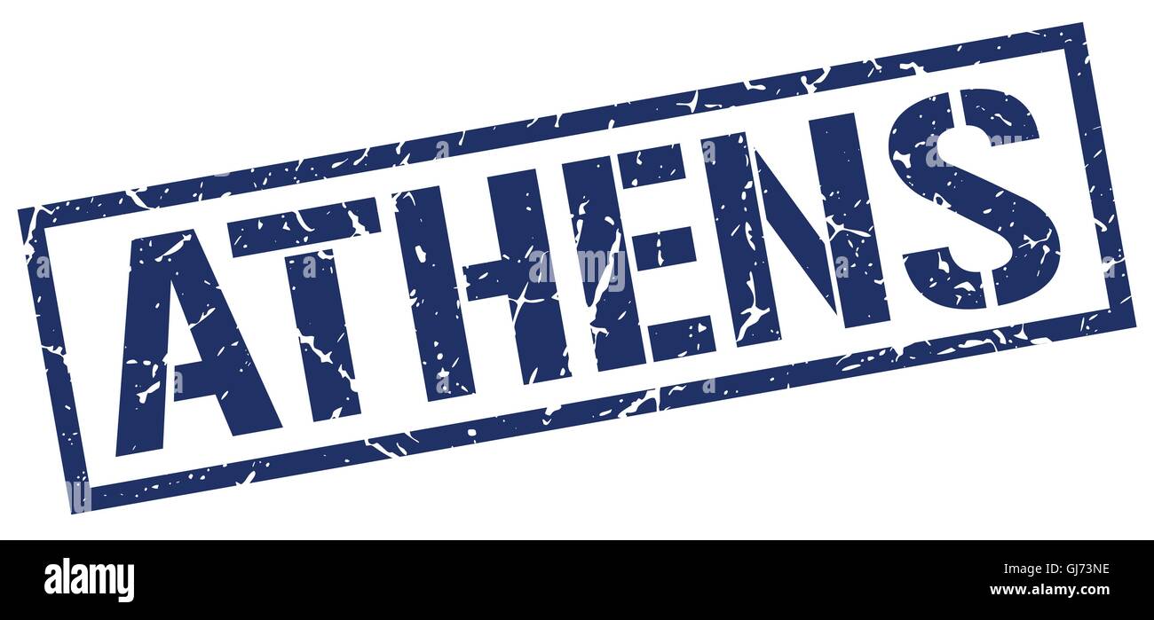 Athens blue square stamp Stock Vector Image & Art - Alamy