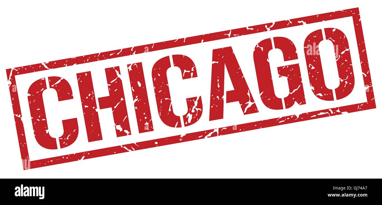 Chicago red square stamp Stock Vector Image & Art - Alamy
