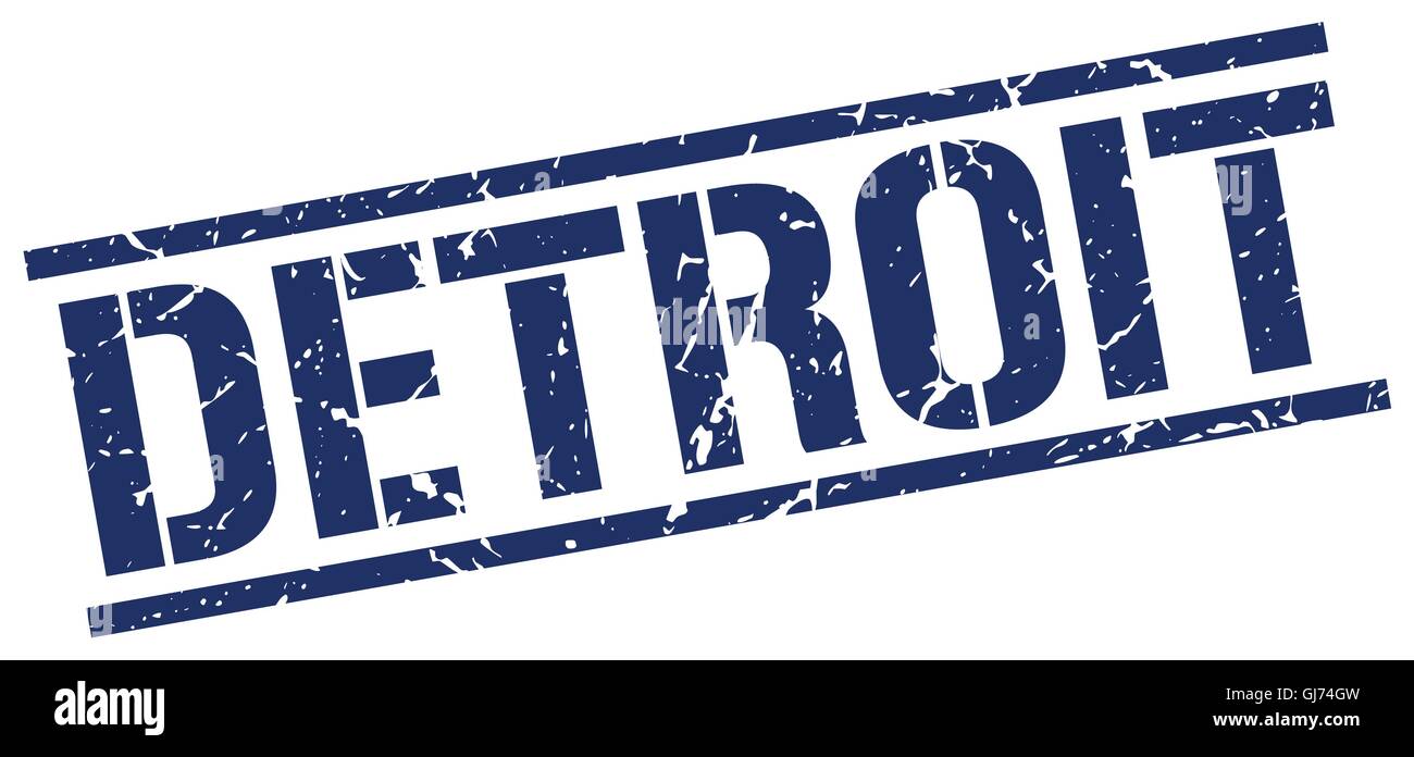 Detroit blue square stamp Stock Vector Image & Art - Alamy