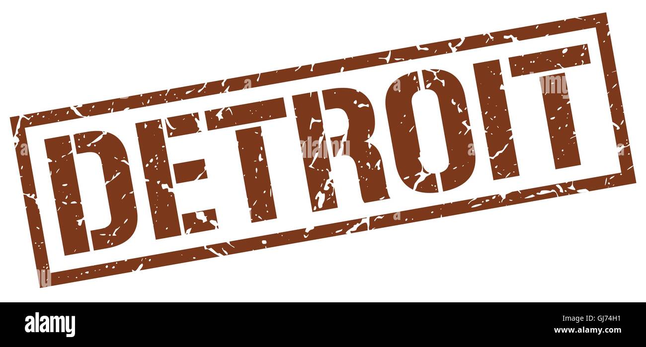 Detroit brown square stamp Stock Vector Image & Art - Alamy