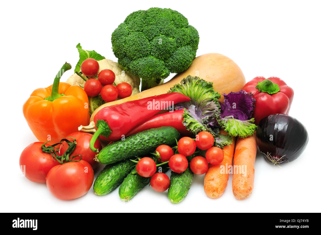 vegetable set isolated on a white background Stock Photo - Alamy