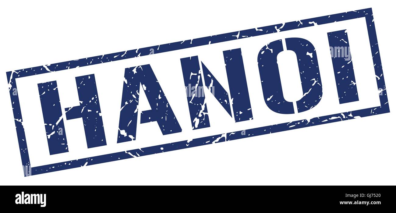 Hanoi blue square stamp Stock Vector Image & Art - Alamy